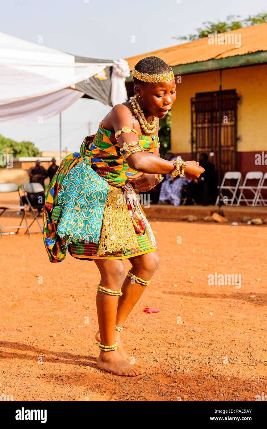 Ghana March 3 2012 Unindentified Ghanaian Girl In National Colors Clothes Dances The