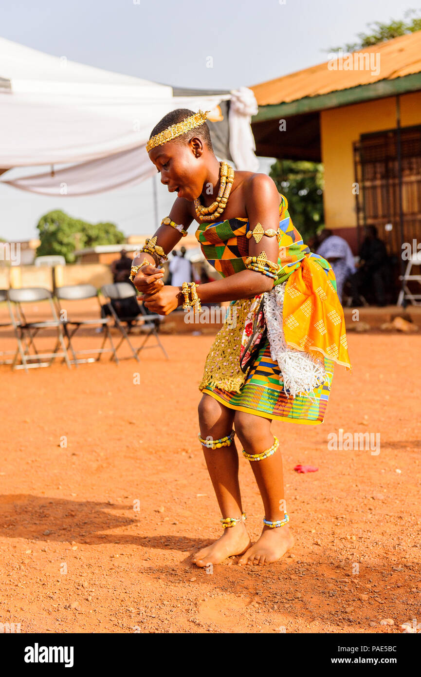 GHANA - MARCH 3, 2012: Unindentified Ghanaian girl in national colors ...