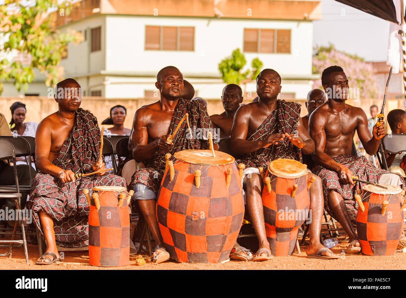 GHANA - MARCH 3, 2012: Unindentified Ghanaian local musicians make the ...