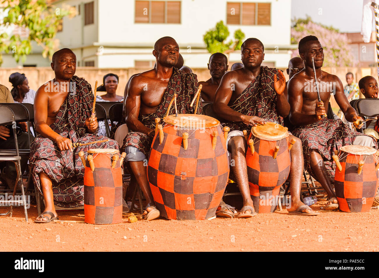 GHANA - MARCH 3, 2012: Unindentified Ghanaian local musicians make the ...