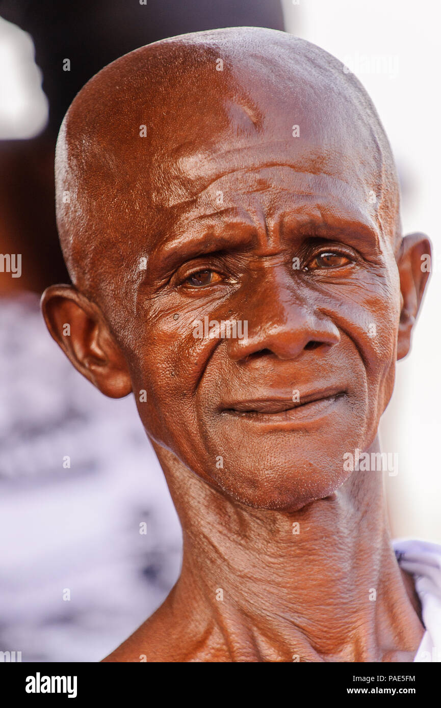 ACCRA, GHANA - MARCH 4, 2012: Unidentified Ghanaian man portrait in the ...