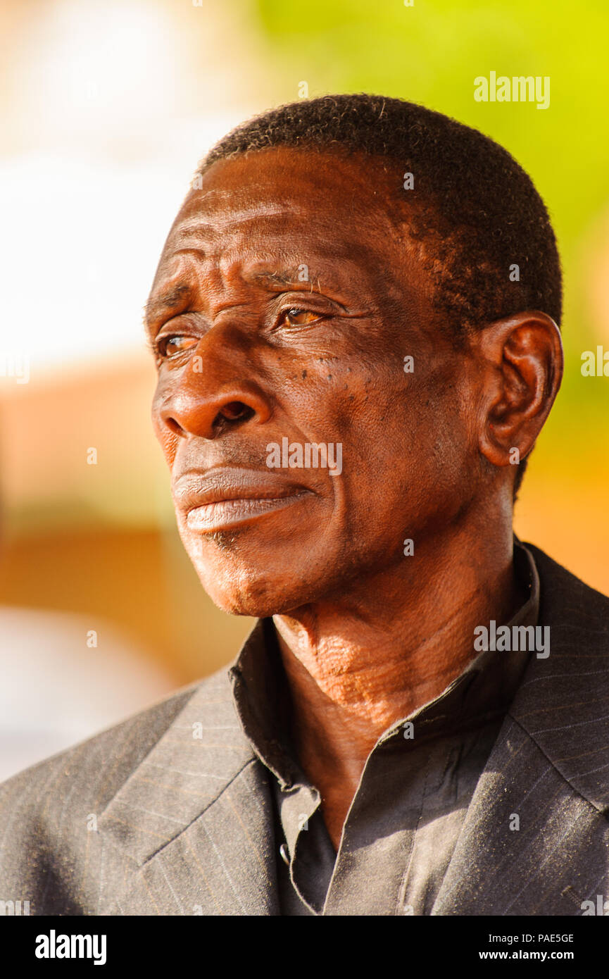 ACCRA, GHANA - MARCH 4, 2012: Unidentified Ghanaian man portrait in the ...