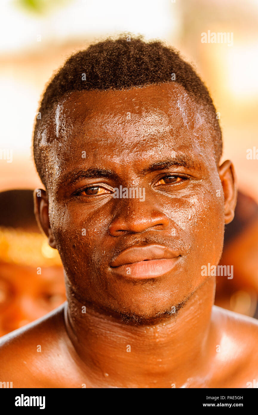 ACCRA, GHANA - MARCH 4, 2012: Unidentified Ghanaian man portrait in the ...