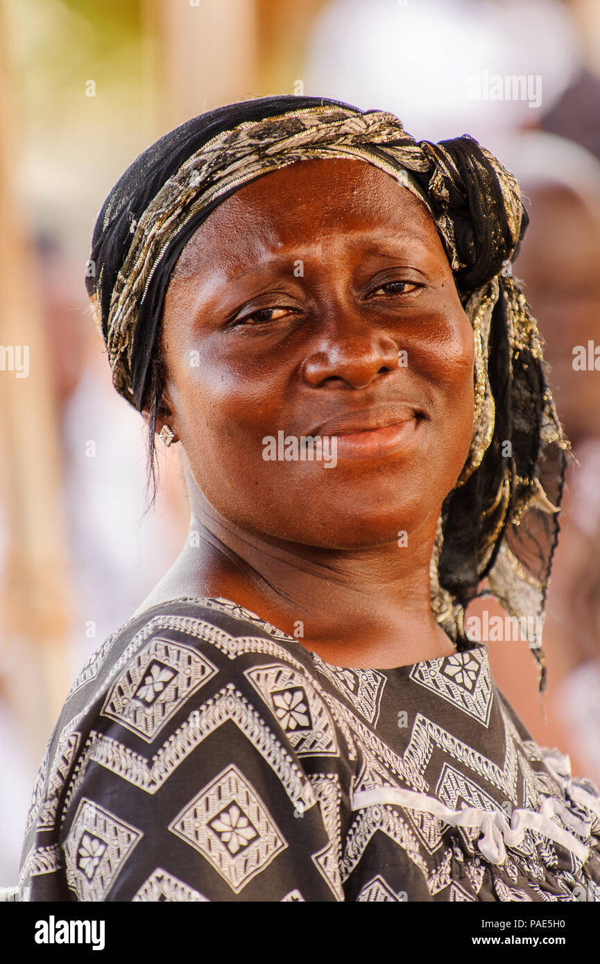 ACCRA, GHANA - MARCH 4, 2012: Unidentified Ghanaian woman portrait in ...