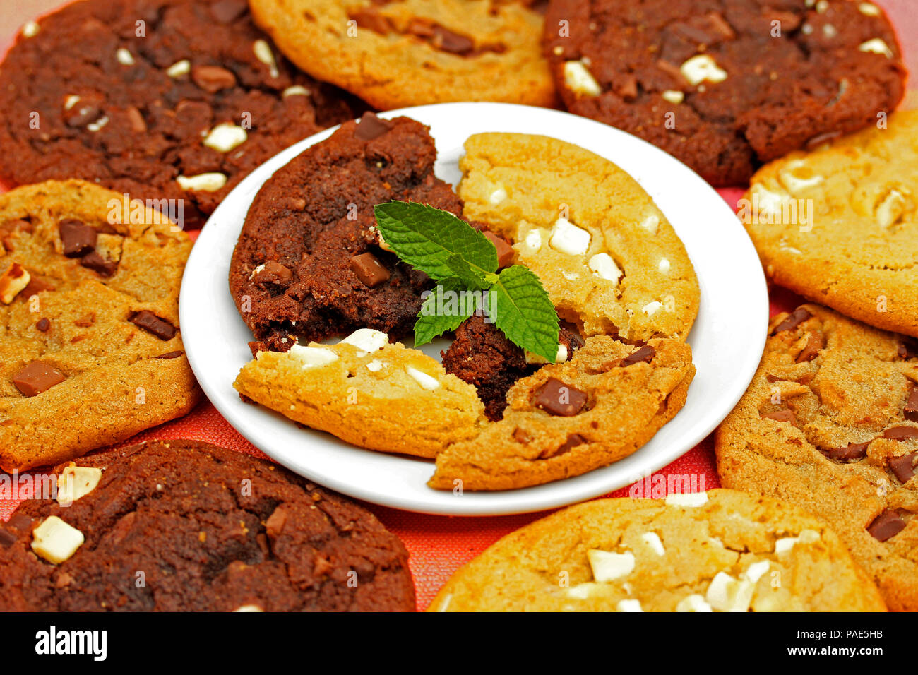Big chocolate cookies Stock Photo - Alamy