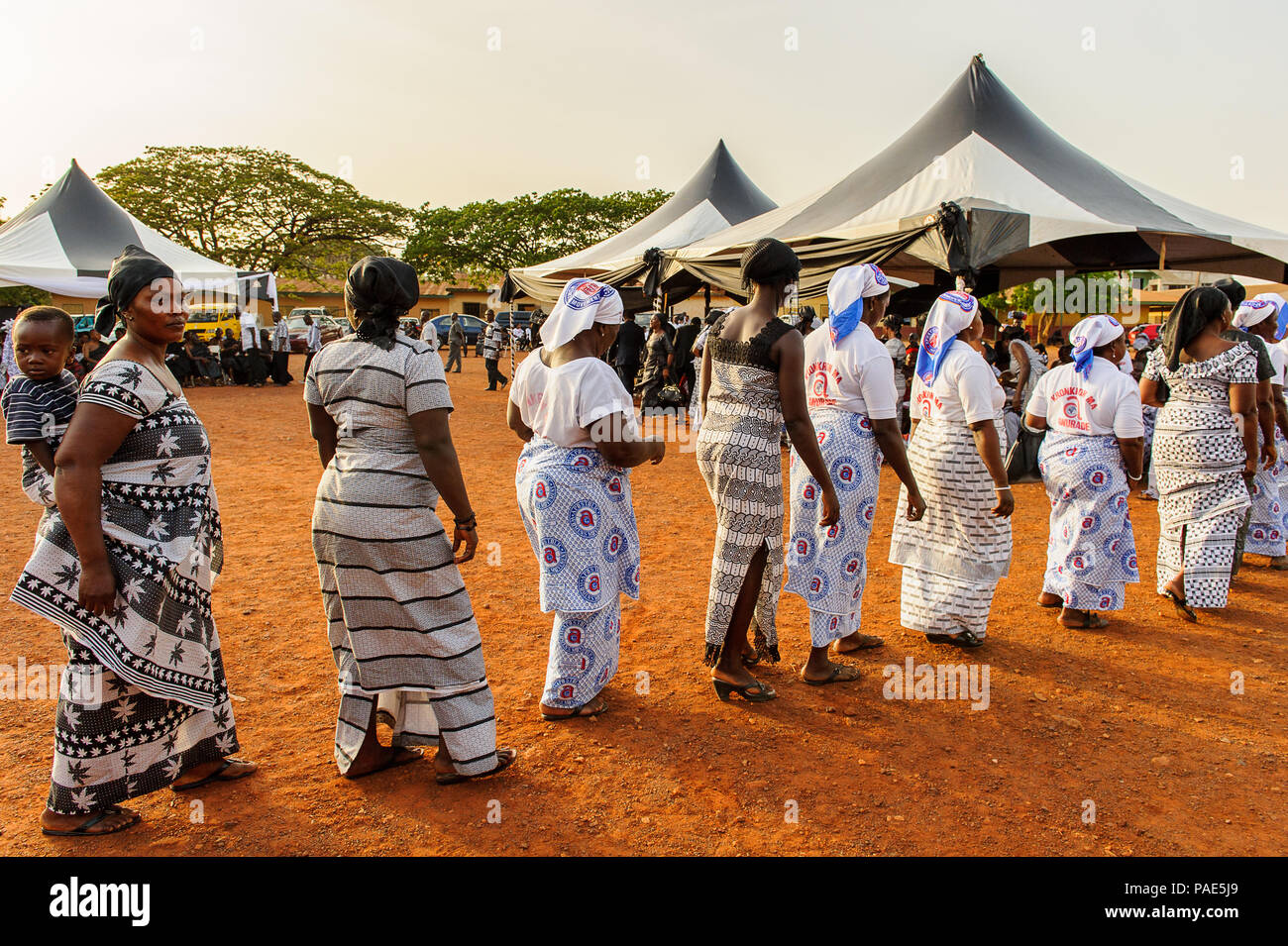ACCRA, GHANA - MARCH 4, 2012: Unidentified Ghanaian people walk to see ...
