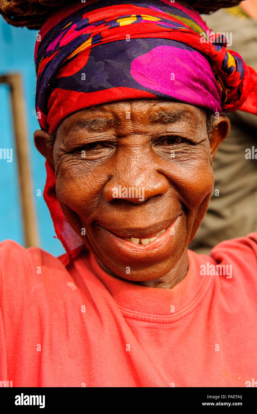 ACCRA, GHANA - MARCH 4, 2012: Unidentified Ghanaian woman portrait in ...