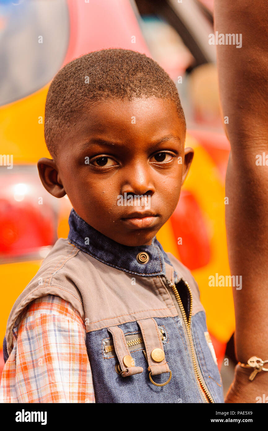 ACCRA, GHANA - MARCH 4, 2012: Unidentified Ghanaian boy portrait in ...
