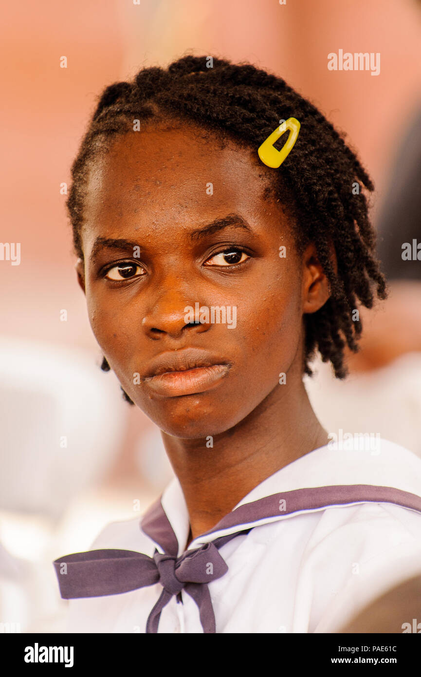 ACCRA, GHANA - MARCH 4, 2013: A student from one of the Ghanaian ...