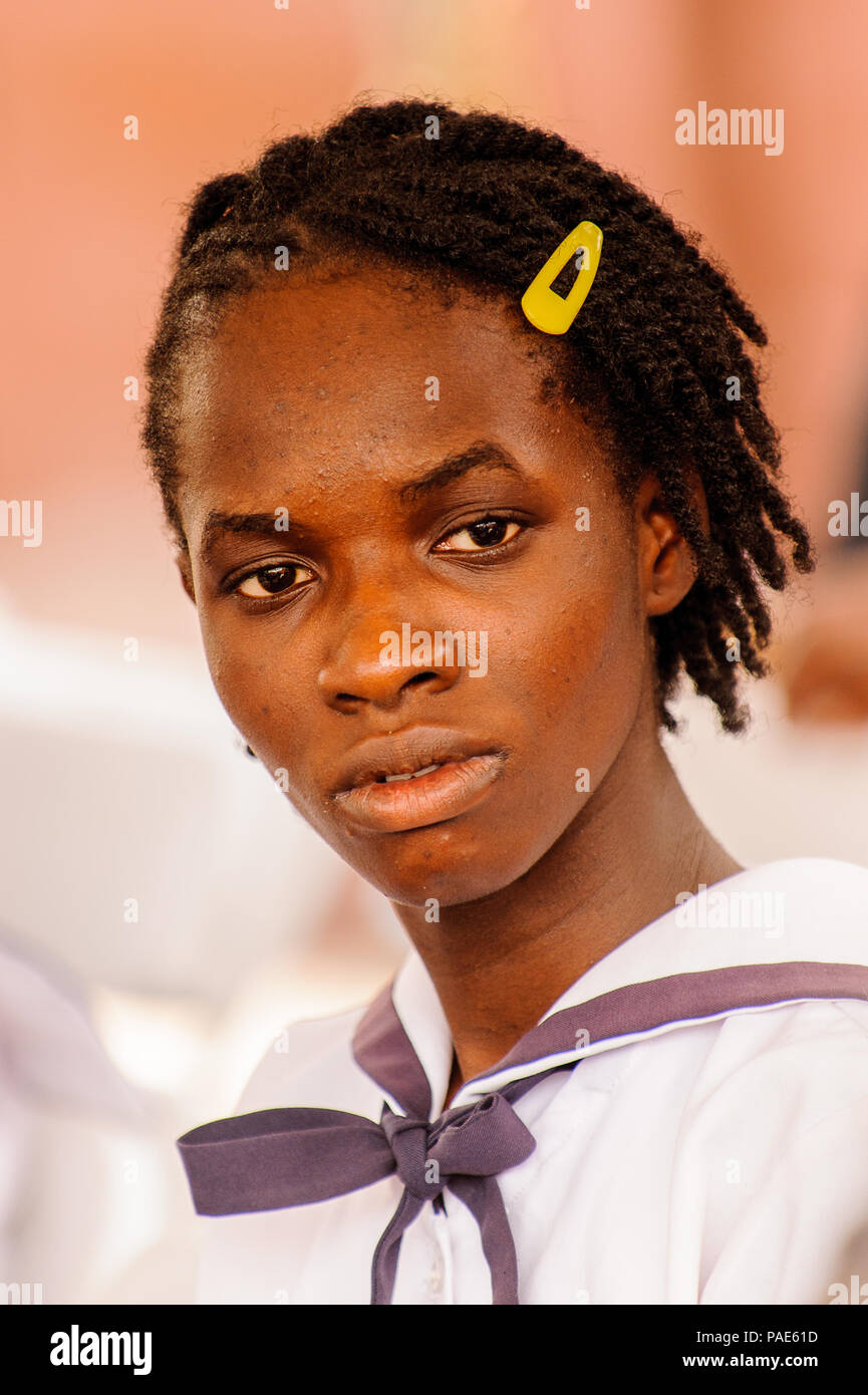 ACCRA, GHANA - MARCH 4, 2013: A student from one of the Ghanaian ...