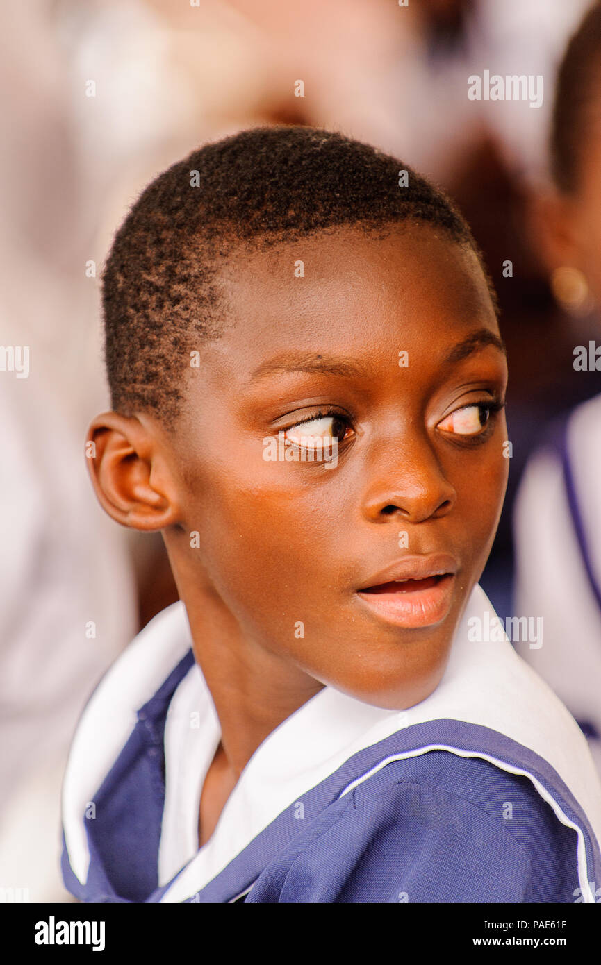 ACCRA, GHANA - MARCH 4, 2013: A student from one of the Ghanaian ...