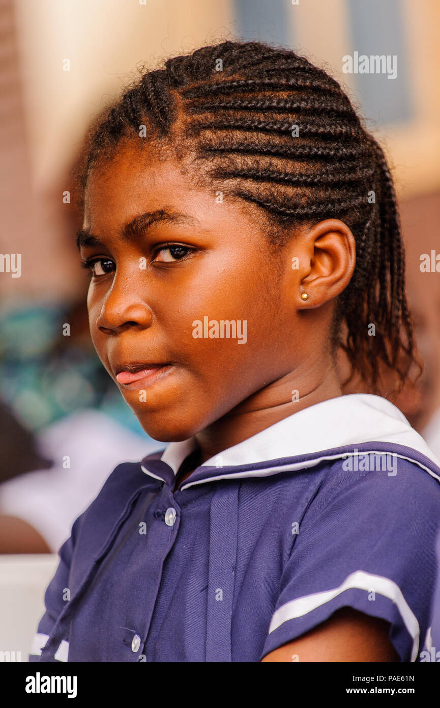 ACCRA, GHANA - MARCH 4, 2013: A student from one of the Ghanaian ...