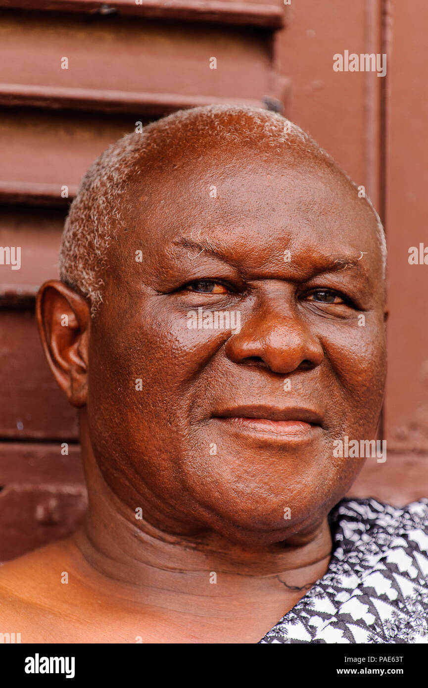 ACCRA, GHANA - MARCH 4, 2012: Unidentified Ghanaian man portrait in ...