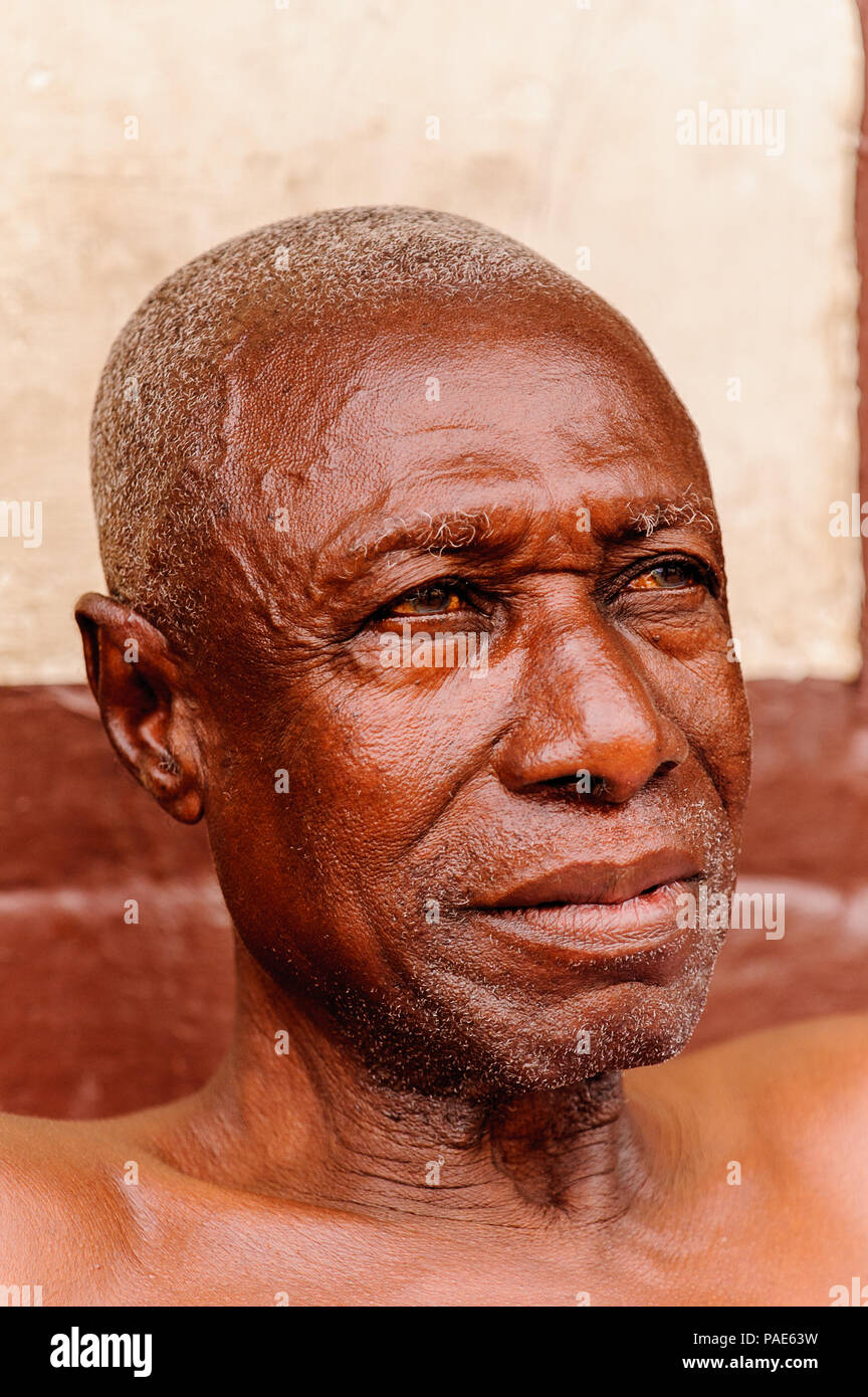 ACCRA, GHANA - MARCH 4, 2012: Unidentified Ghanaian man portrait in ...