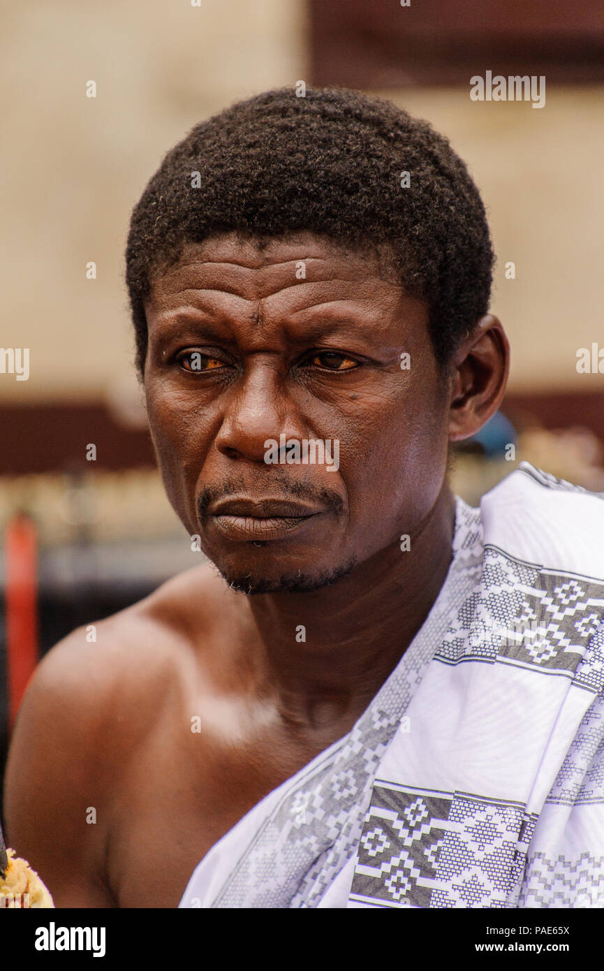 ACCRA, GHANA - MARCH 4, 2012: Unidentified Ghanaian man portrait in ...