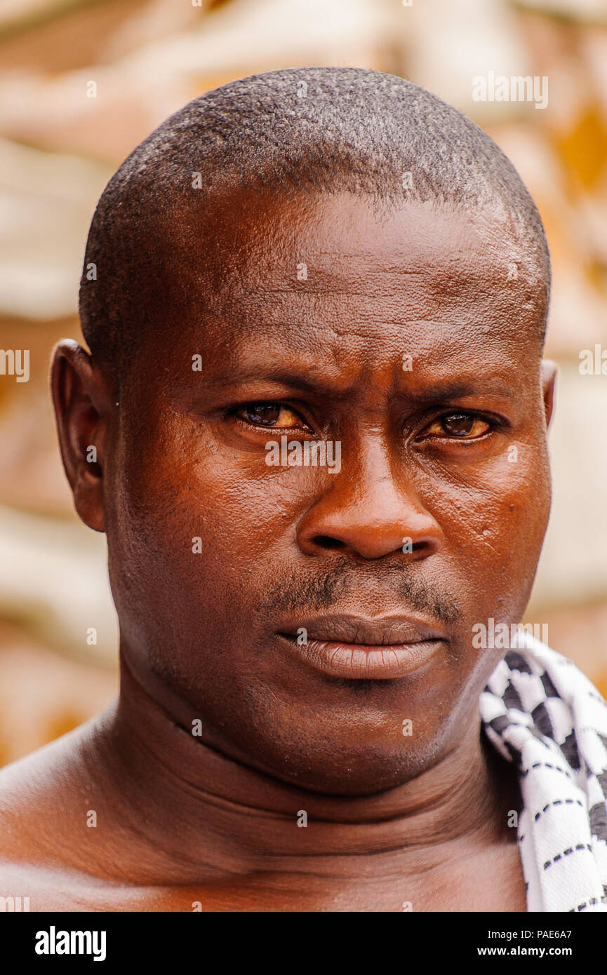 ACCRA, GHANA - MARCH 4, 2012: Unidentified Ghanaian man portrait in ...