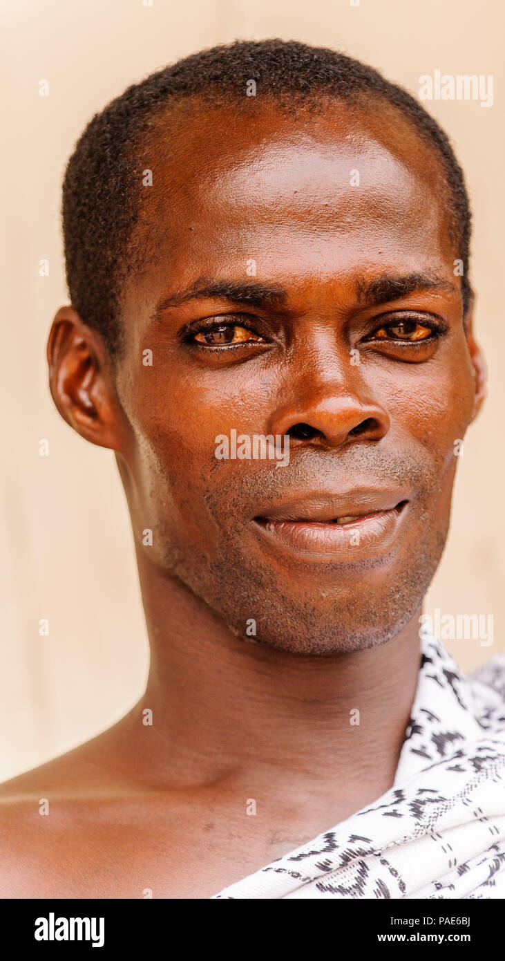 ACCRA, GHANA - MARCH 4, 2012: Unidentified Ghanaian man portrait in ...