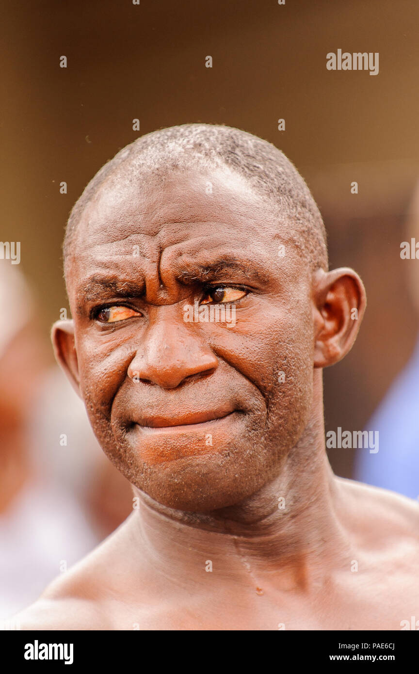ACCRA, GHANA - MARCH 4, 2012: Unidentified Ghanaian man portrait in ...