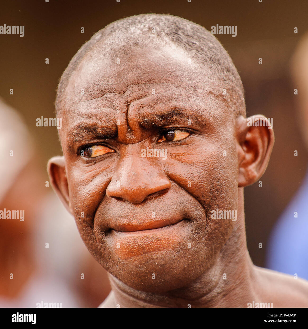 ACCRA, GHANA - MARCH 4, 2012: Unidentified Ghanaian man portrait in ...