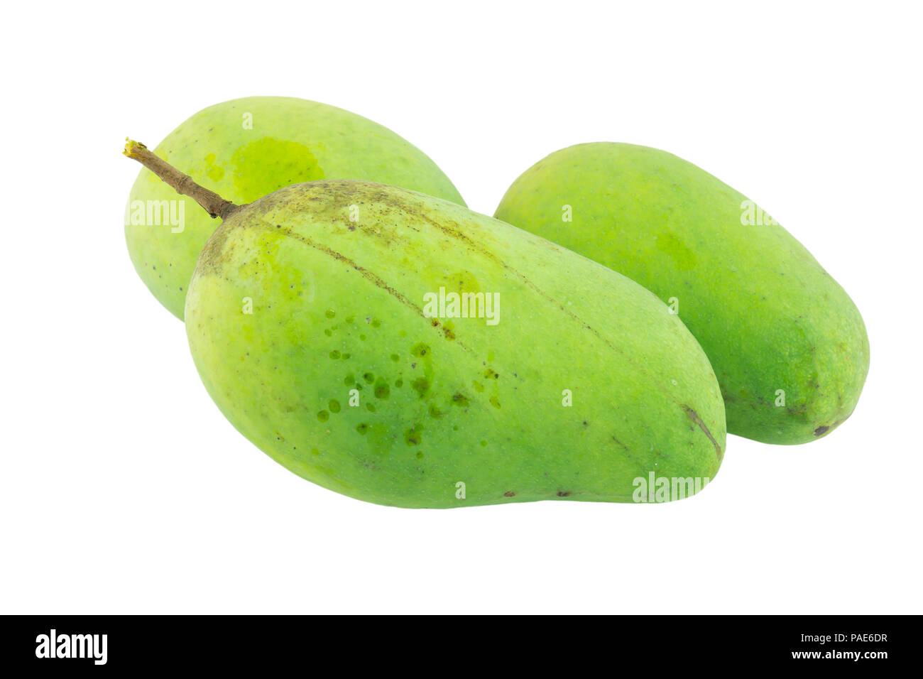Yellow and green mango fruit isolated on white Stock Photo - Alamy