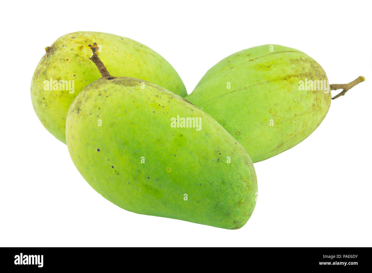 Yellow and green mango fruit isolated on white Stock Photo - Alamy