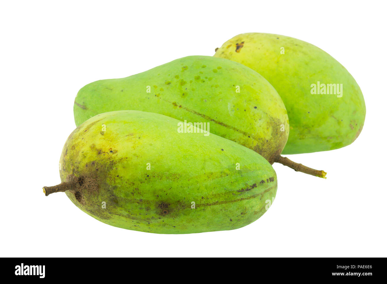 Yellow and green mango fruit isolated on white Stock Photo - Alamy