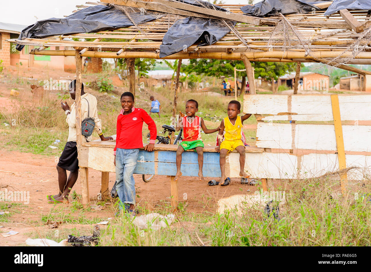 ACCRA, GHANA - MARCH 4, 2012: Unidentified Ghanaian children smile for ...