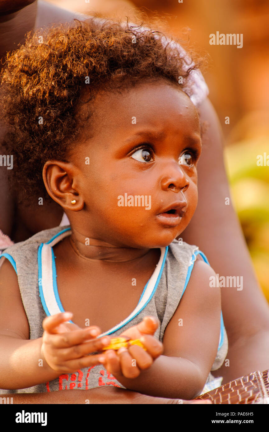 ACCRA, GHANA - MARCH 5, 2012: Unidentified Ghanaian baby boy on his ...