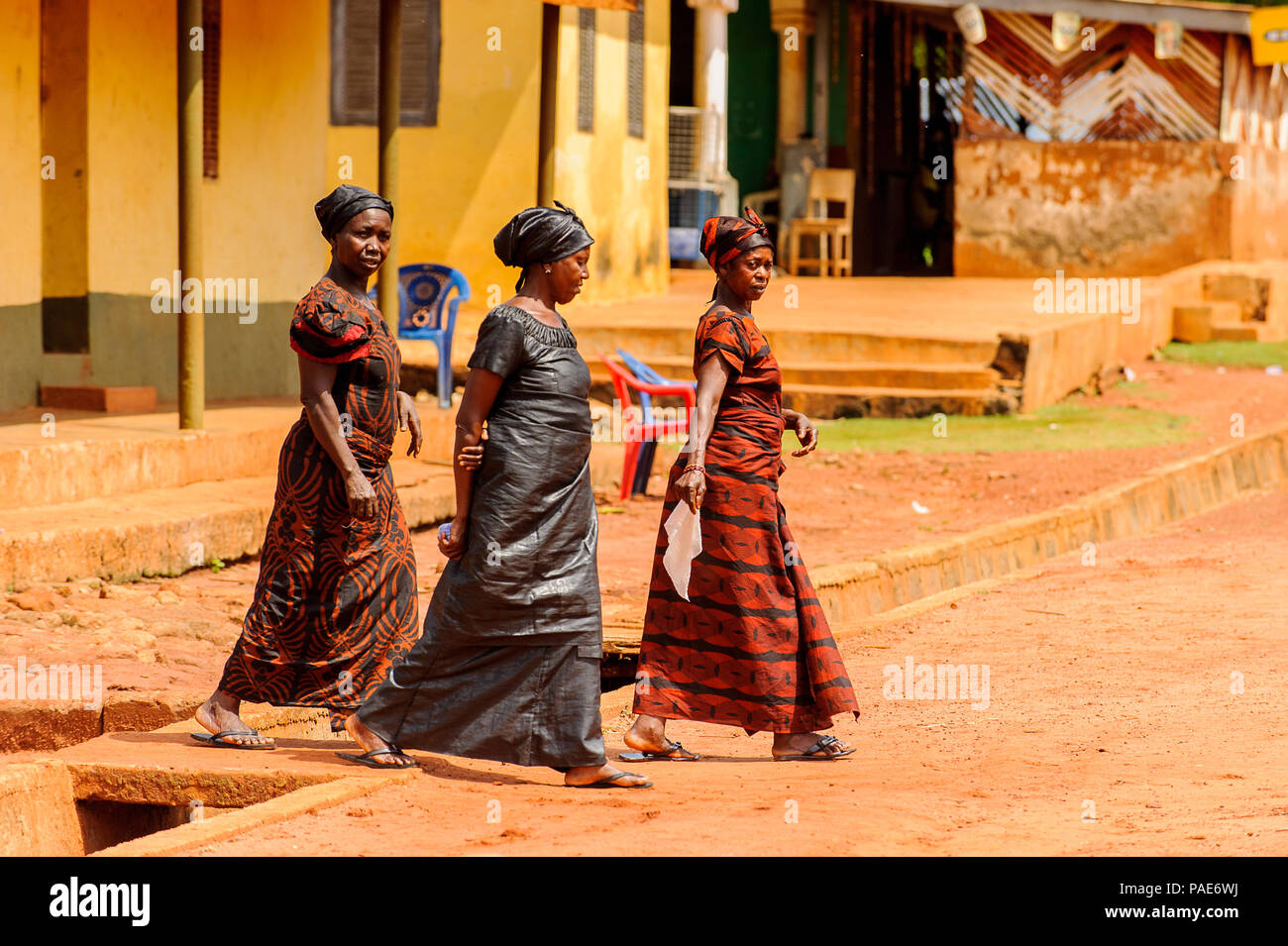 ACCRA, GHANA - MARCH 5, 2012: Unidentified Ghanaian women walk in the ...