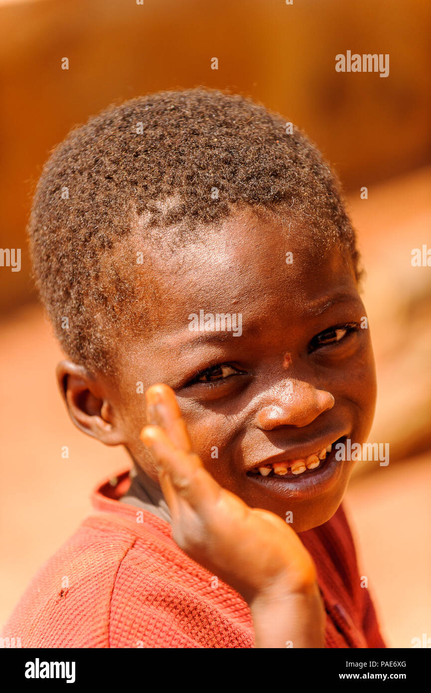 ACCRA, GHANA - MARCH 5, 2012: Unidentified Ghanaian boy smiles in the ...