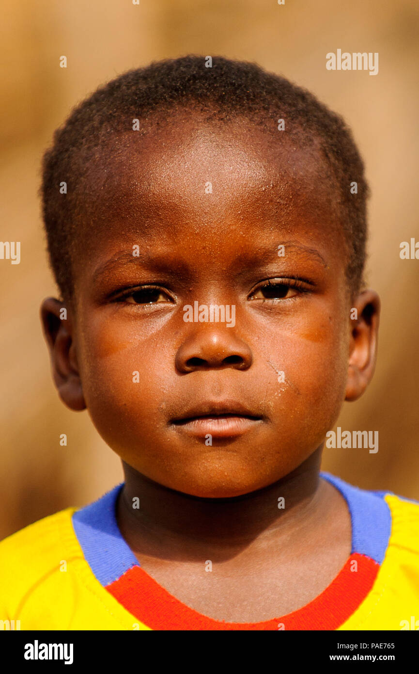 ACCRA, GHANA - MARCH 6, 2012: Unidentified Ghanaian boy in a FC Chelsea ...