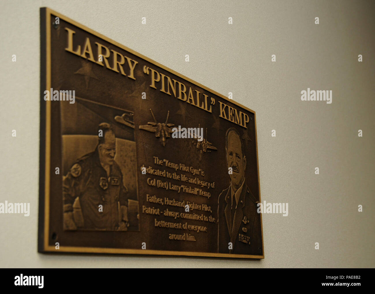 The newly named Kemp Pilot Gym plaque was unveiled March 21, at Tyndall ...