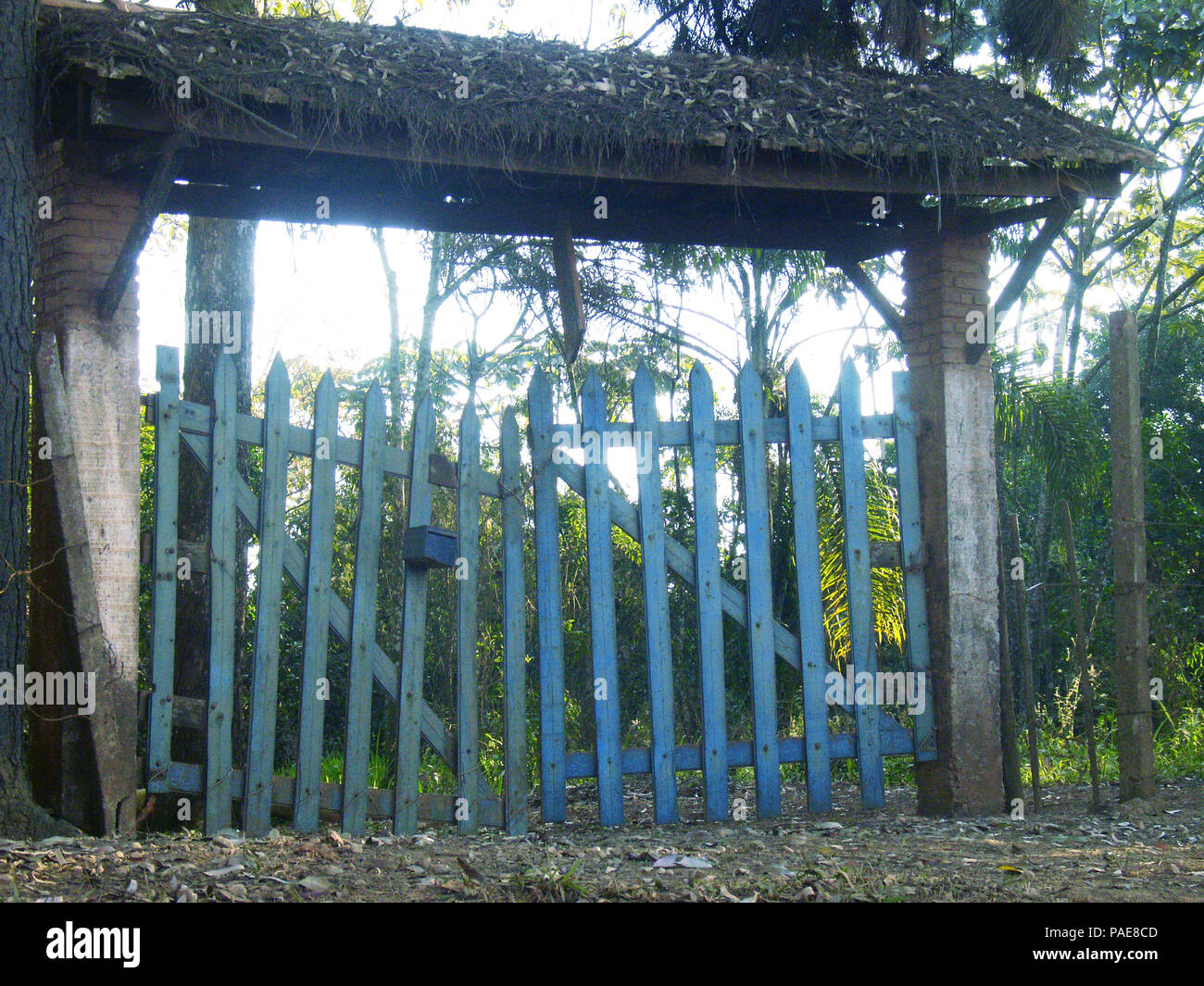 Gate of Wood, Bororé Island, São Paulo, Brazil Stock Photo - Alamy