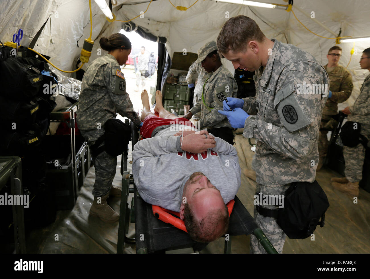 FORT POLK, La. -- Members of Task Force Medical conduct medical triage ...