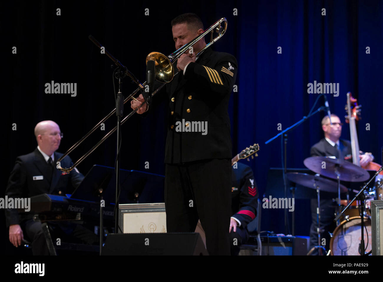 DENISON, Texas (October 24, 2017) Musician 1st Class David Perkel solos ...