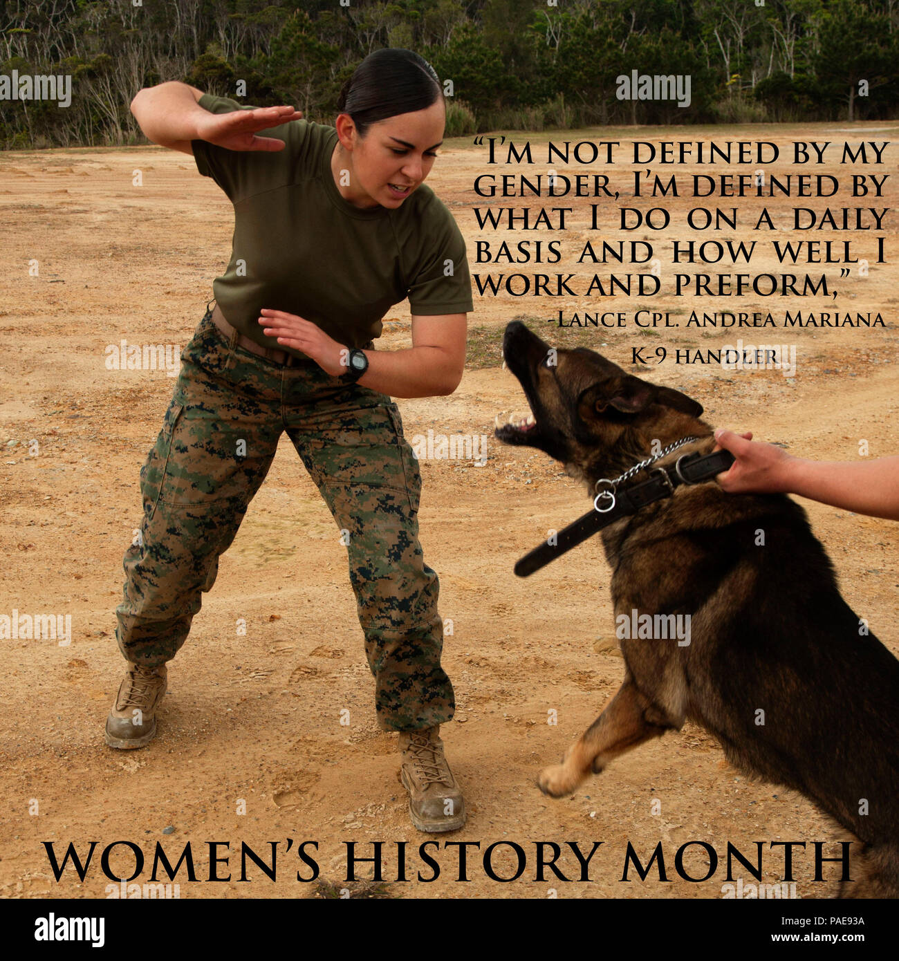 LCpl. Andrea Mariana, a military police K-9 handler with 3rd Law ...