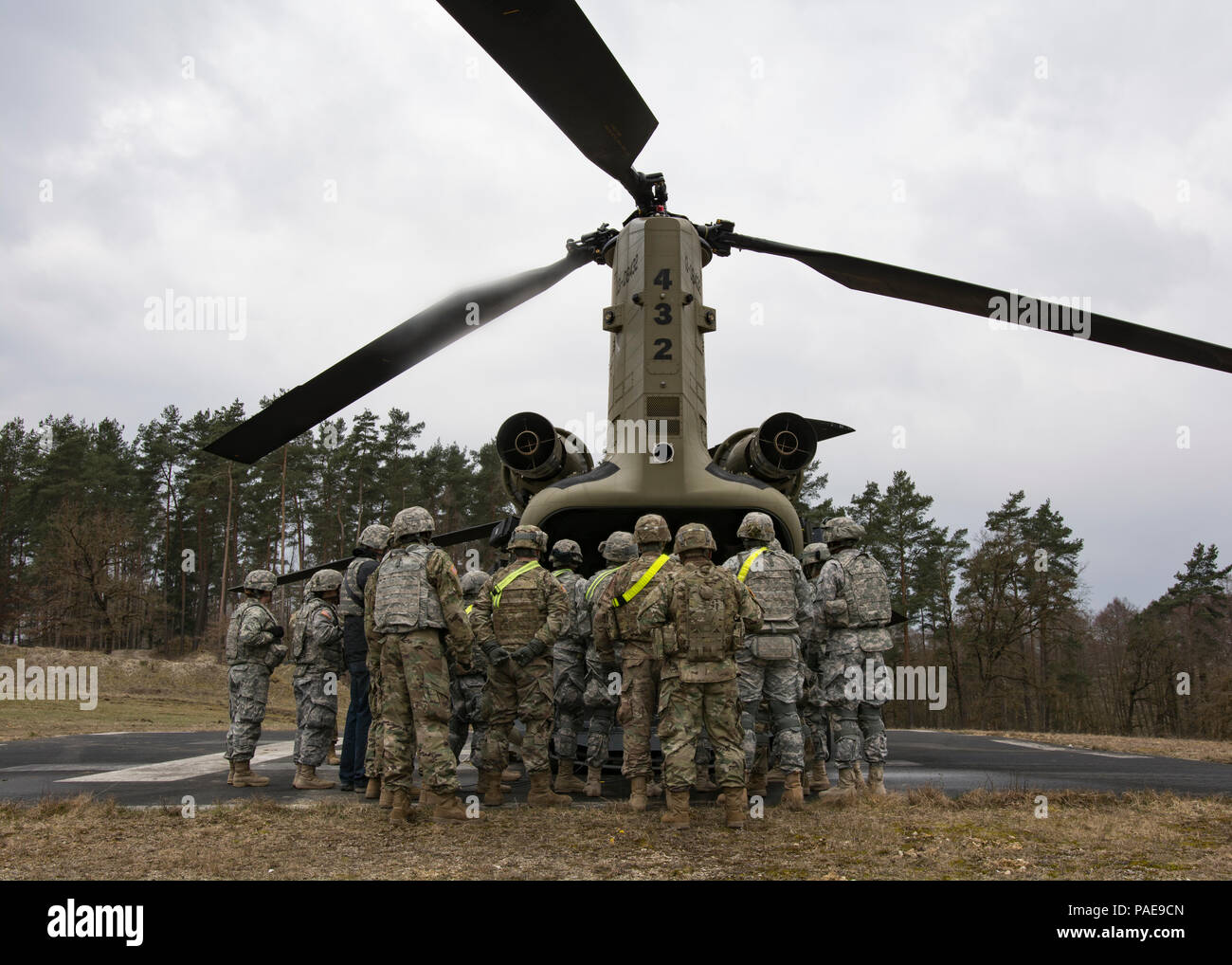 Soldiers from the 44th Expeditionary Signal Battalion, 2nd Signal Brigade gather for ...