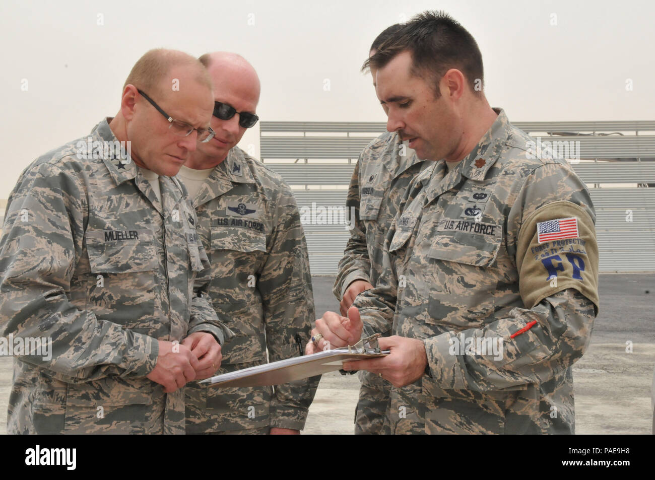 Maj. Gen. Andrew Mueller (left), Air Force Chief of Safety, discusses ...