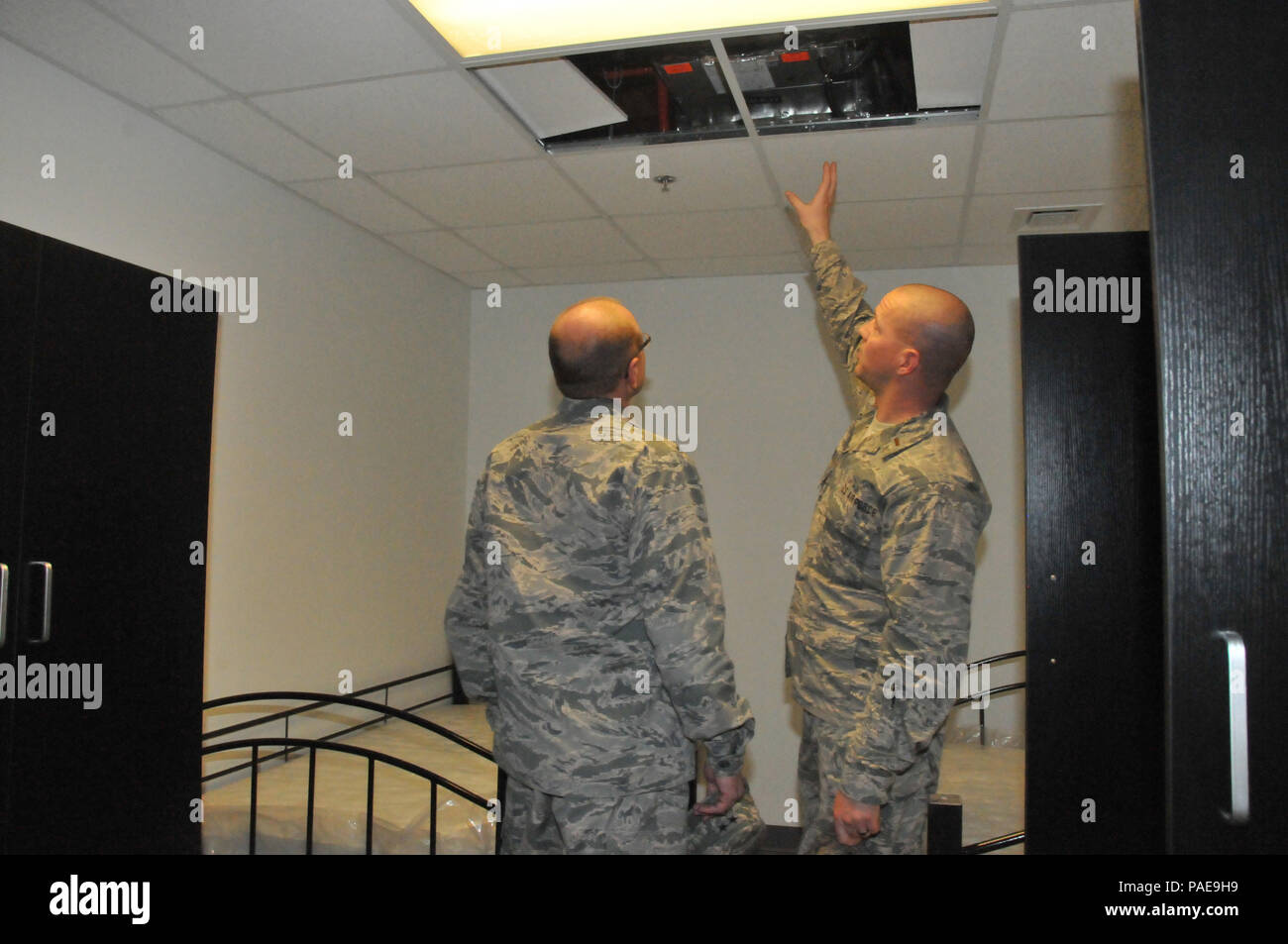 Maj. Gen. Andrew Mueller (left), Air Force Chief of Safety, talks to ...