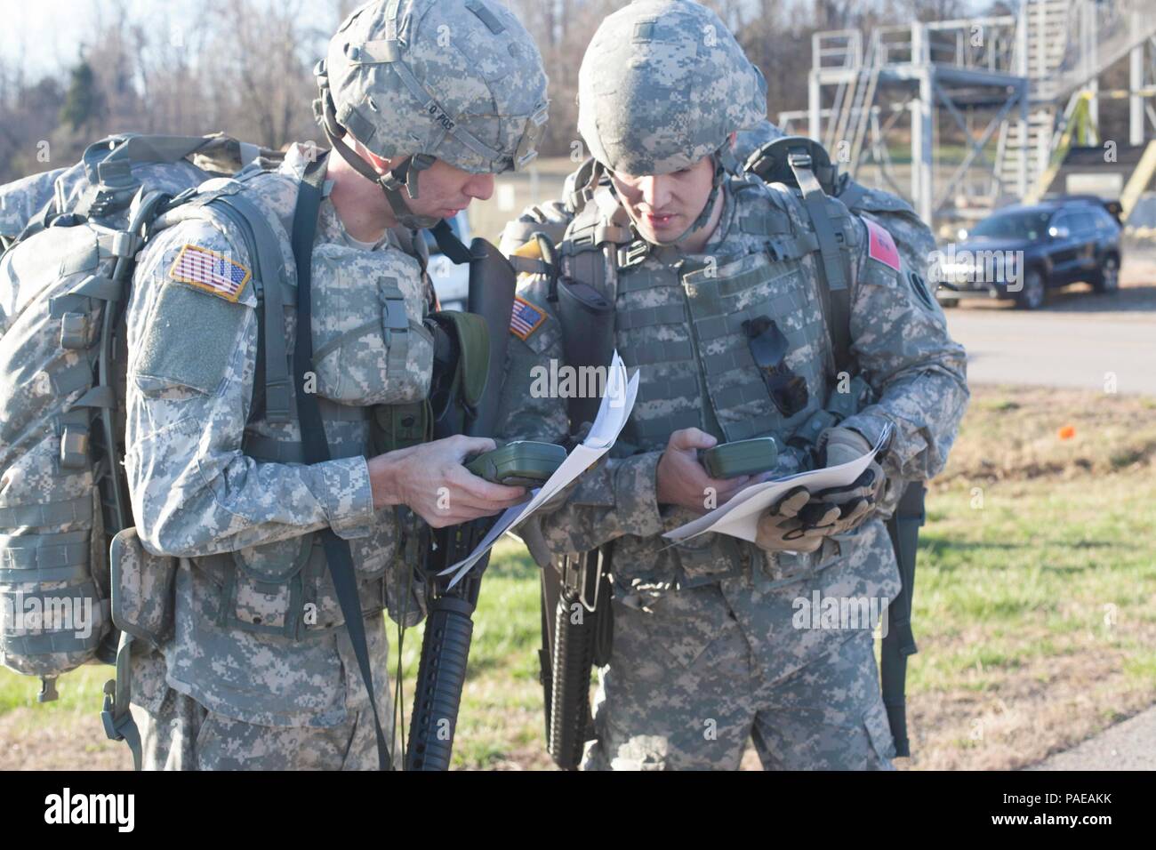 U.S. Army Soldiers compete in the urban orienteering Course during the ...