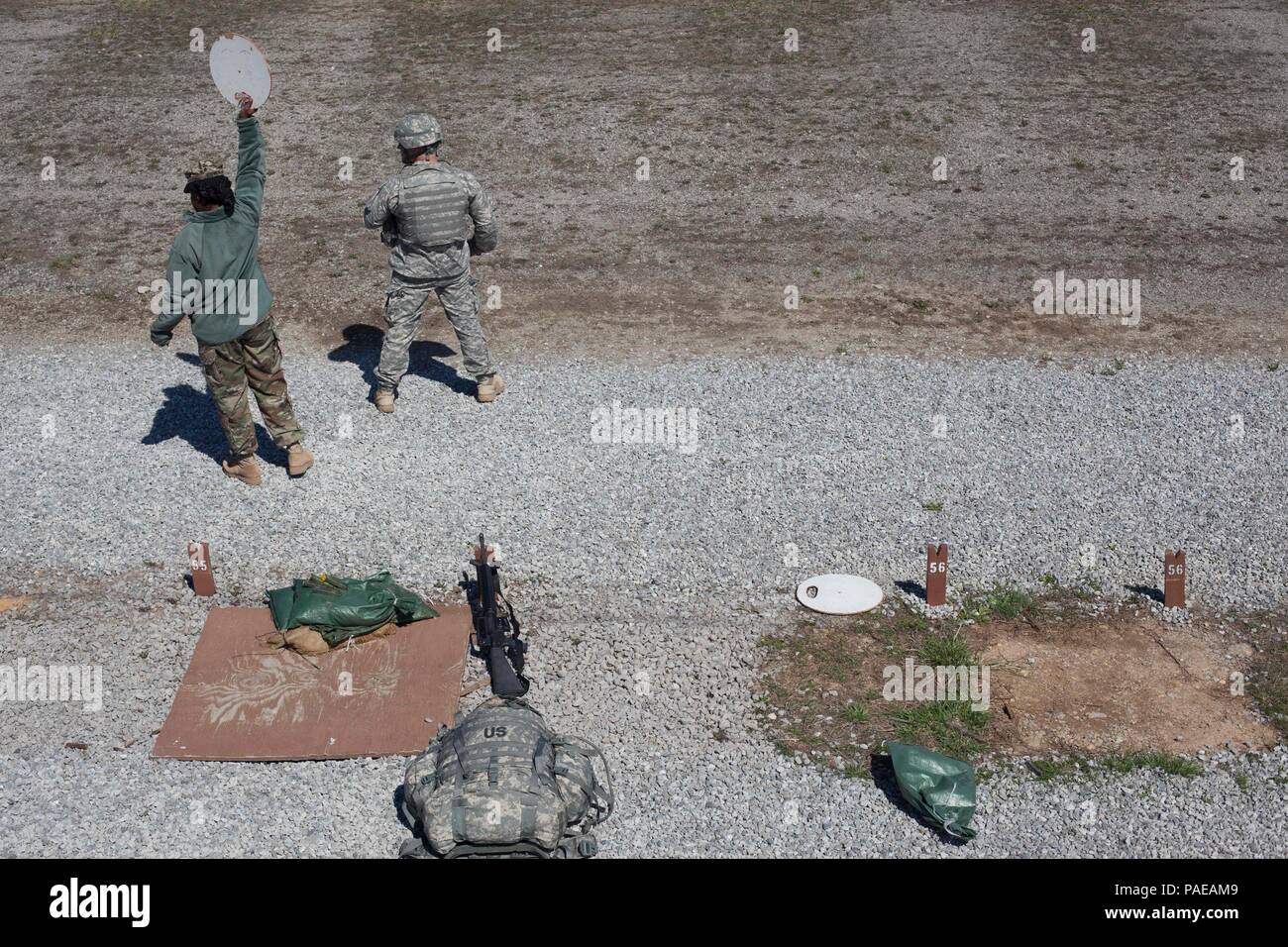 U.S. Army Soldiers compete at the m9 pistol range during the 11th ...