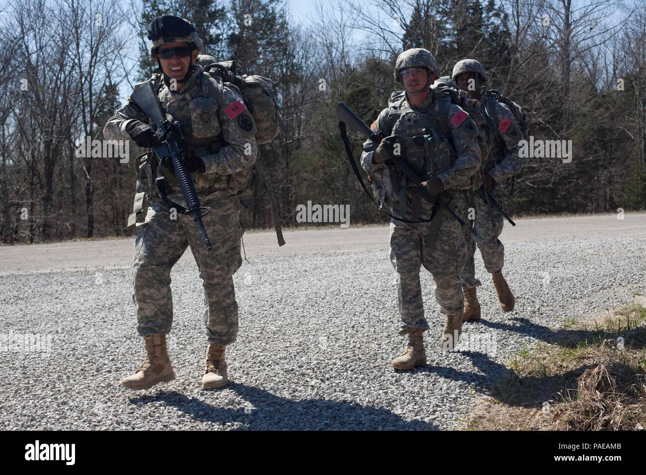 U.S. Army Soldiers compete in a ruck march during the 11th Aviation ...