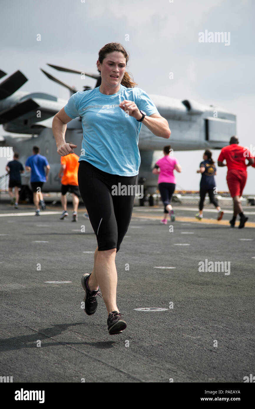 At sea. (March 27, 2016)-U.S. Marine Maj. Michelle Melendez, 13th ...