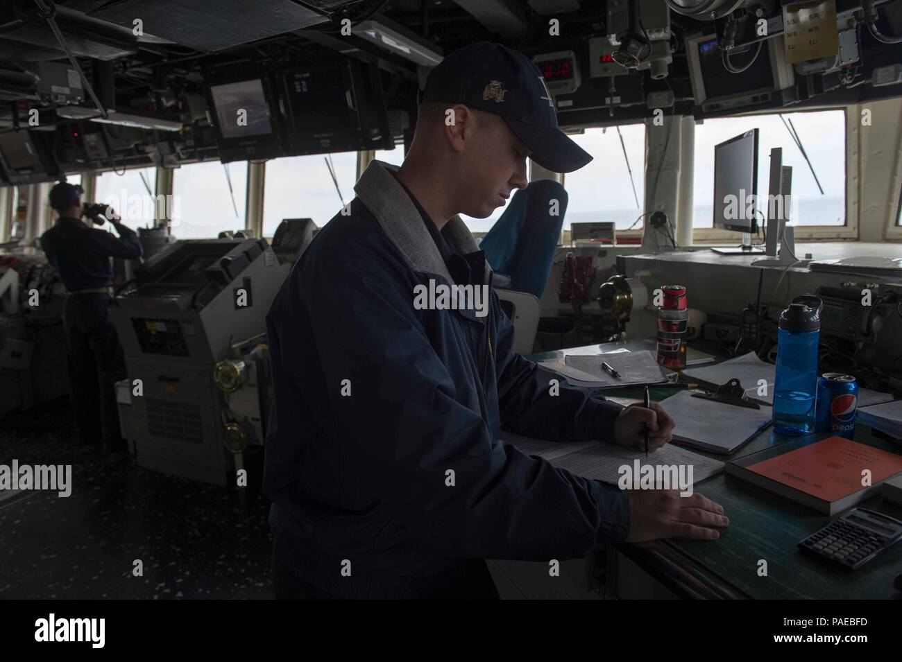 160327-N-TC720-025 MEDITERRANEAN SEA (March 27, 2016) - Seaman Brett ...