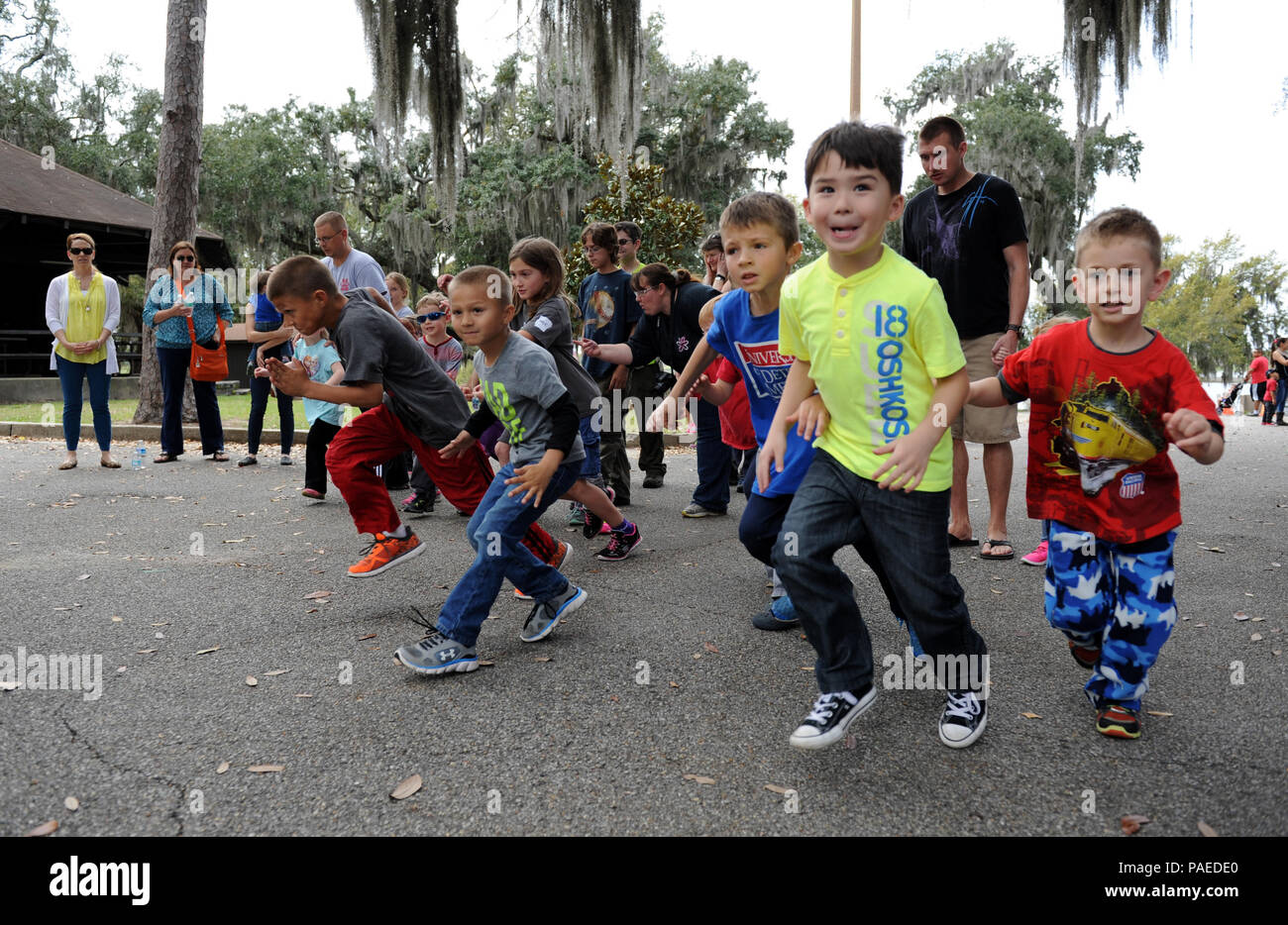 Keesler children participate in an Easter Fun Run during Easter in the ...