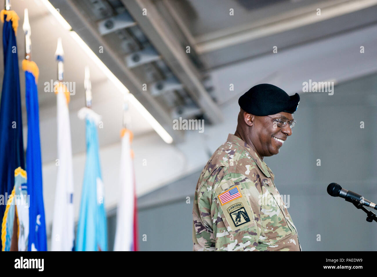 Outgoing commander U.S. Army Gen. Lloyd Austin makes remarks during the ...