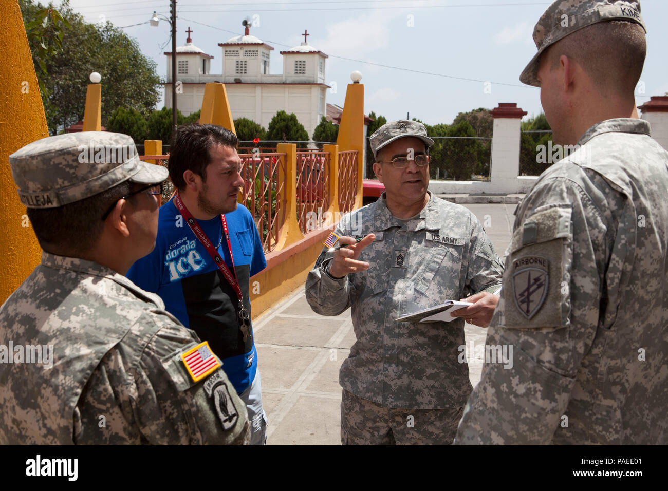 Soldiers with 413th Civil Affairs Battalion coordinates with the town ...