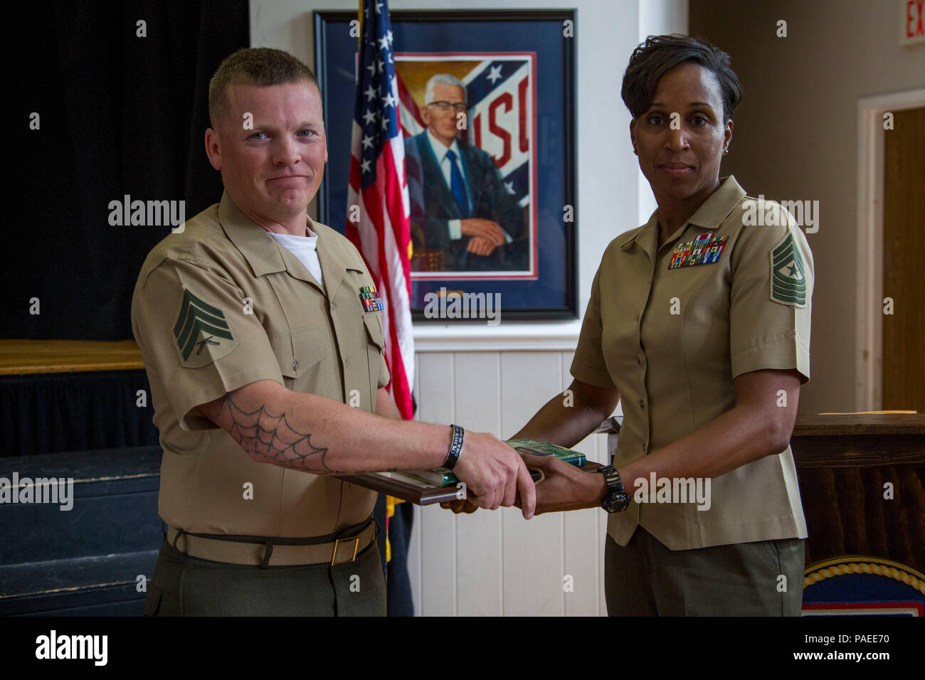 U.S. Marine Corps Sgt. James Lentz, left, an instructor with Field ...