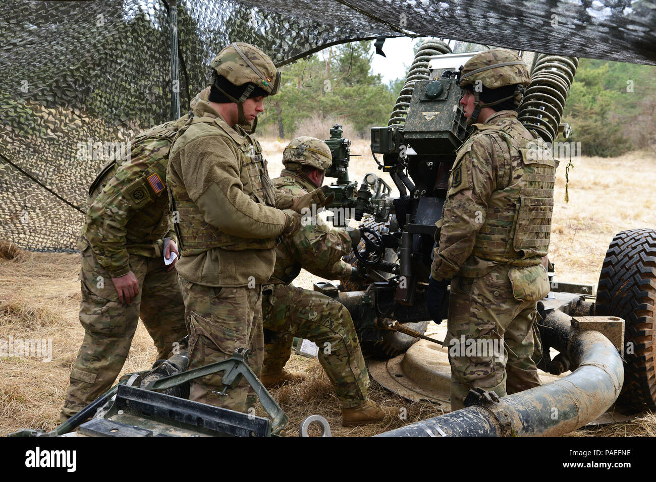 U.S. Army paratroopers assigned to 4th Battalion, 319th Airborne Field Artillery Regiment, 173rd ...