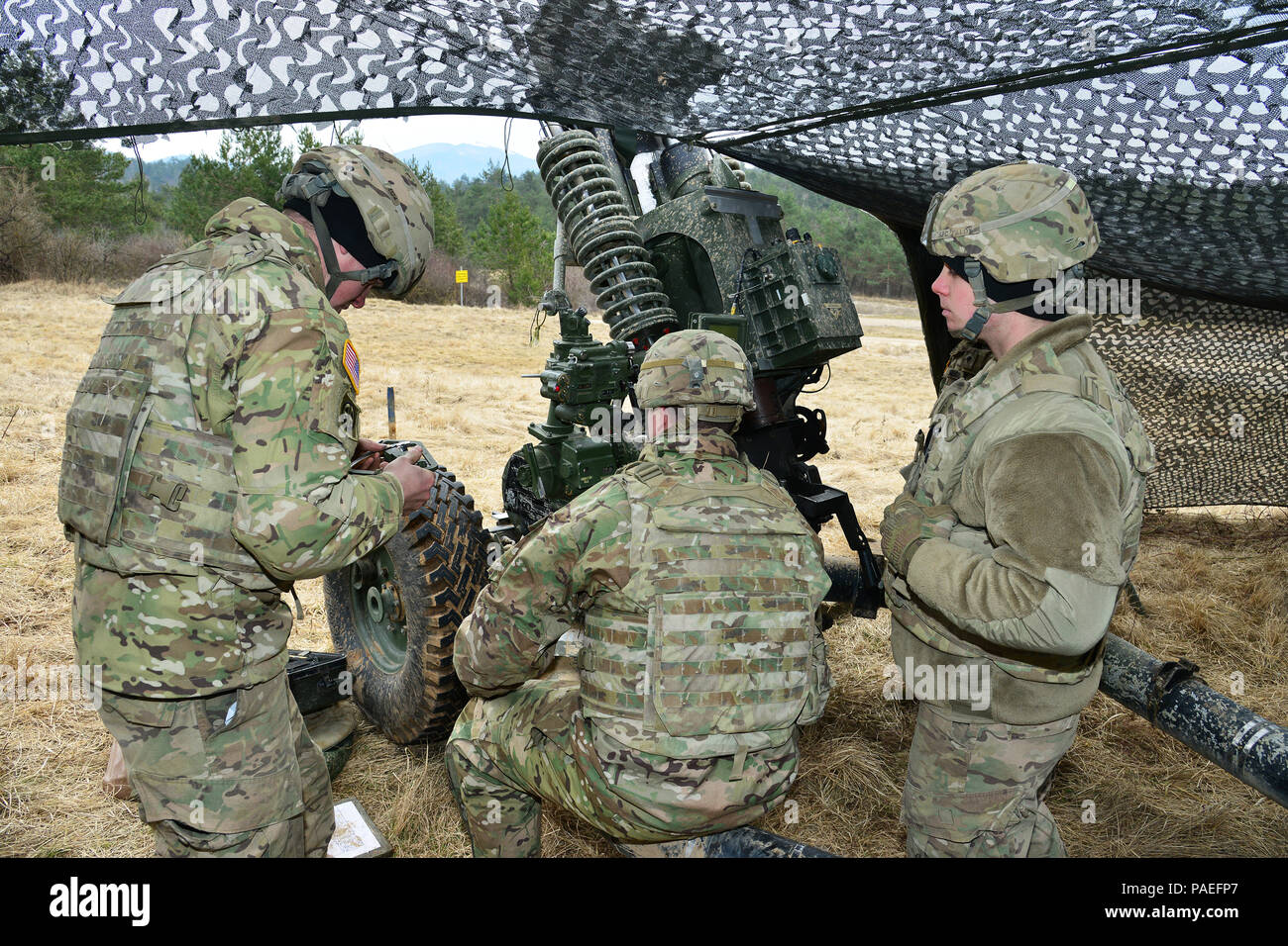 U.S. Army paratroopers assigned to 4th Battalion, 319th Airborne Field Artillery Regiment, 173rd ...